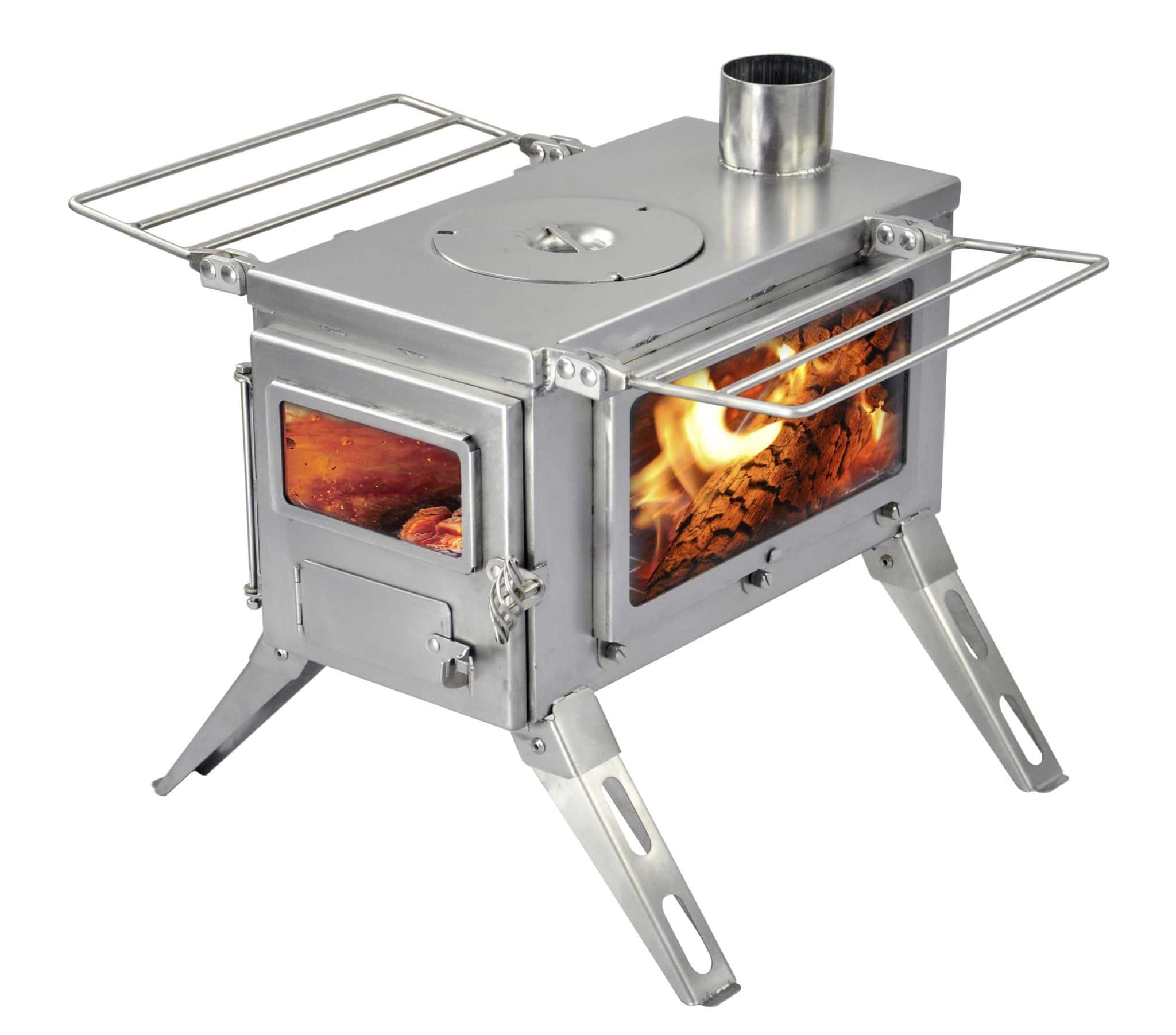 Nomad View Large Wood-Burning Camping Stove. Portable.
