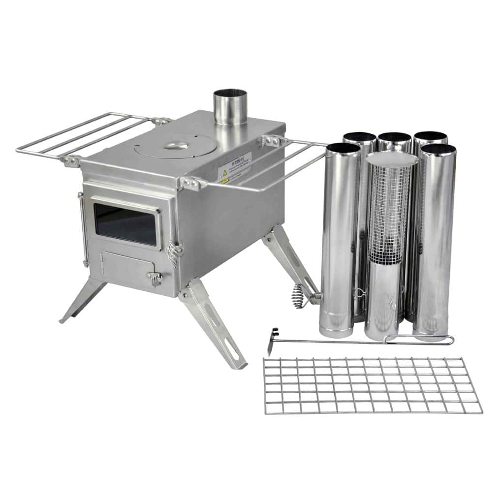 Nomad View Large Wood-Burning Camping Stove. Portable.
